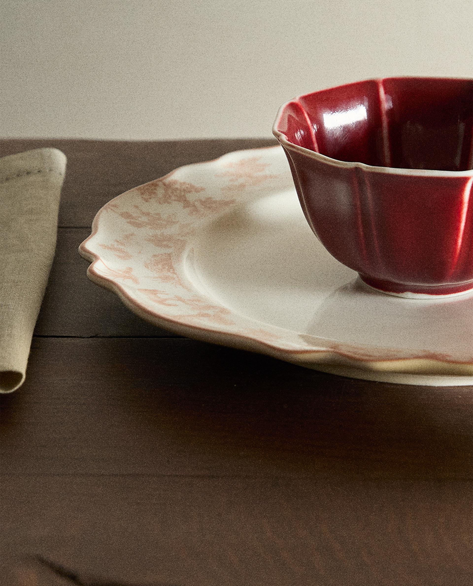 PORCELAIN BOWL AND CHOPSTICK SET WITH WOODEN STAND | Zara Home Morocco