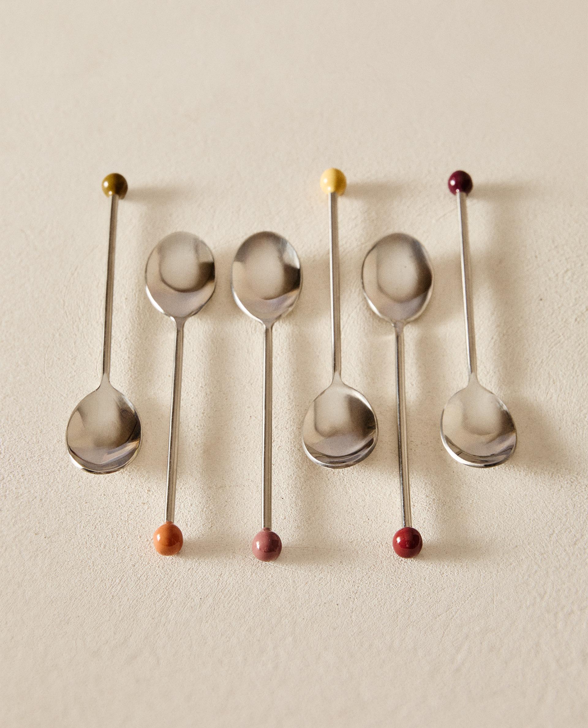 PACK OF COLOURED STEEL TEASPOONS (PACK OF 6) | Zara Home Schweiz ...
