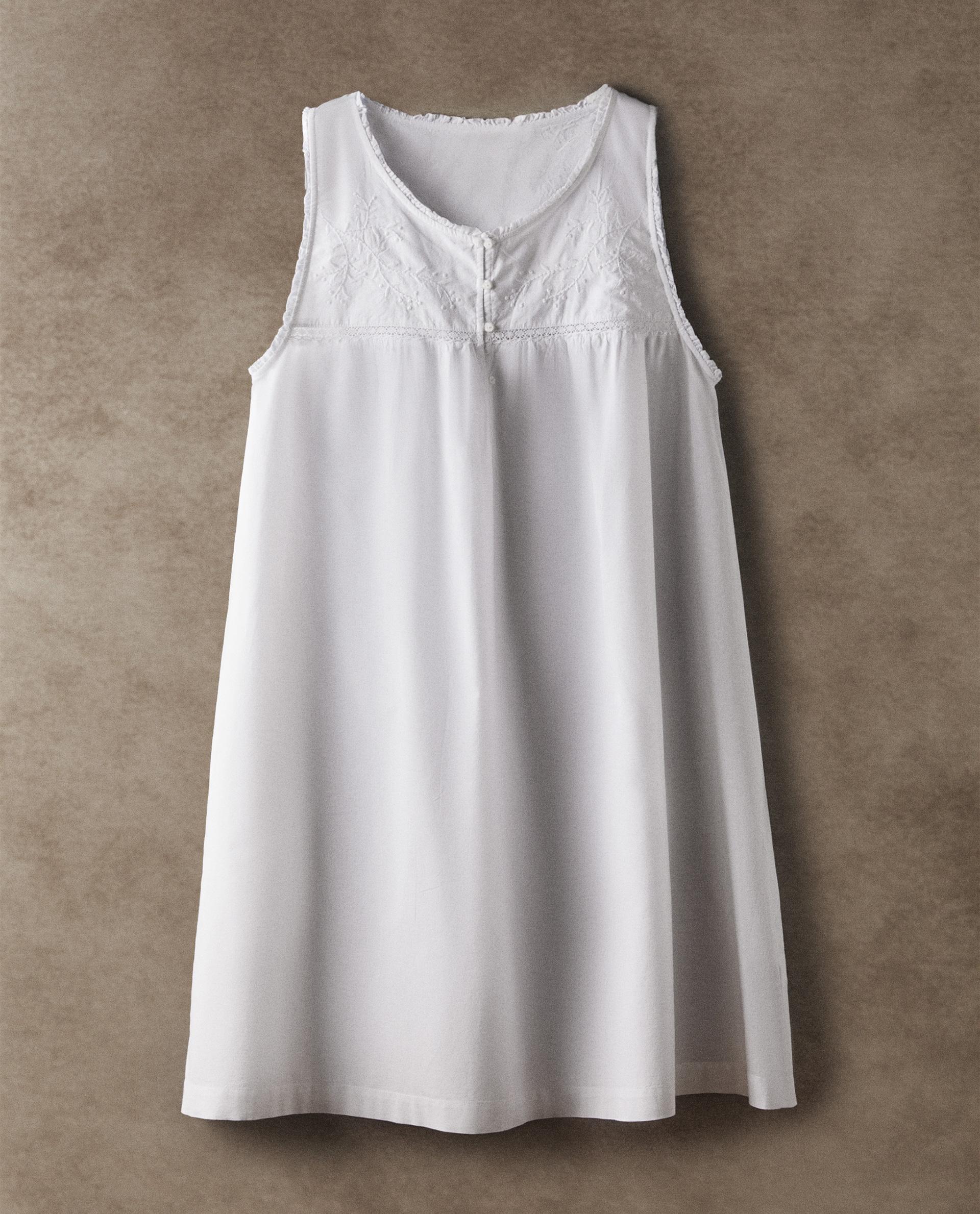 Sleeveless cotton nightdress uk store