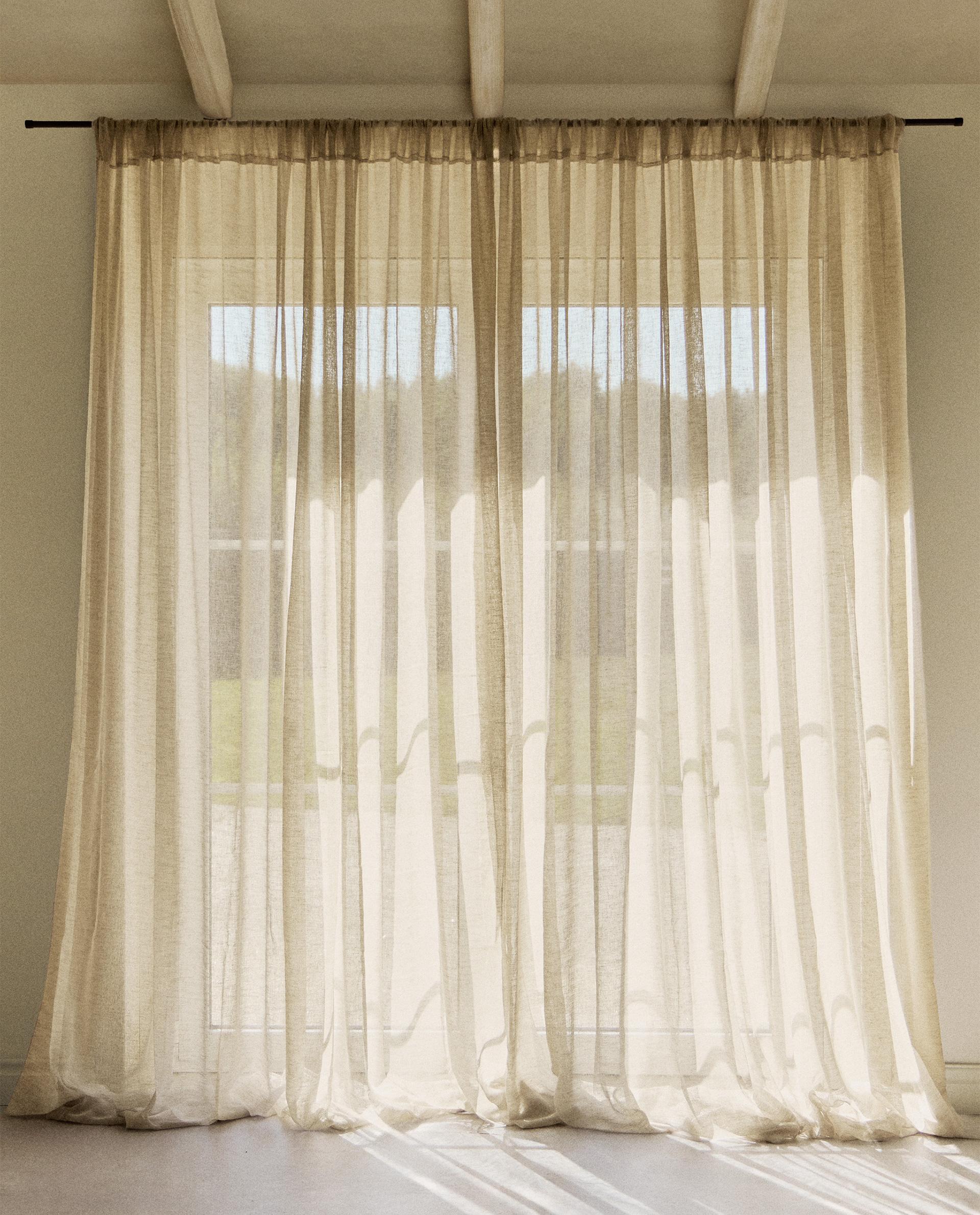 LOW OPACITY DOUBLE-WIDE FINE CURTAIN | Zara Home United States of America