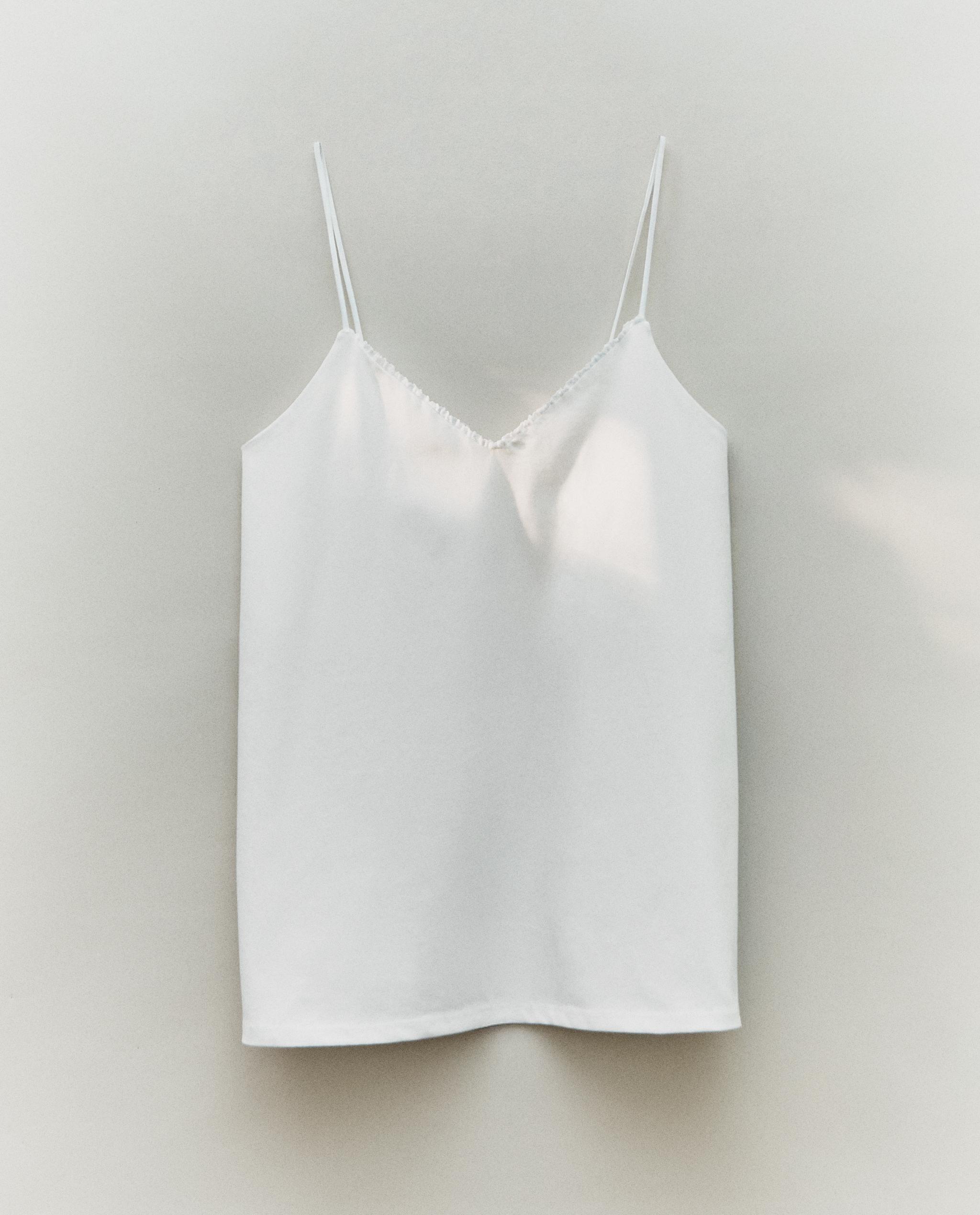 STRAPPY TOP WITH LACE TRIM | Zara Home UAE - DUBAI/SHARJAH/AJMAN/UAQ ...