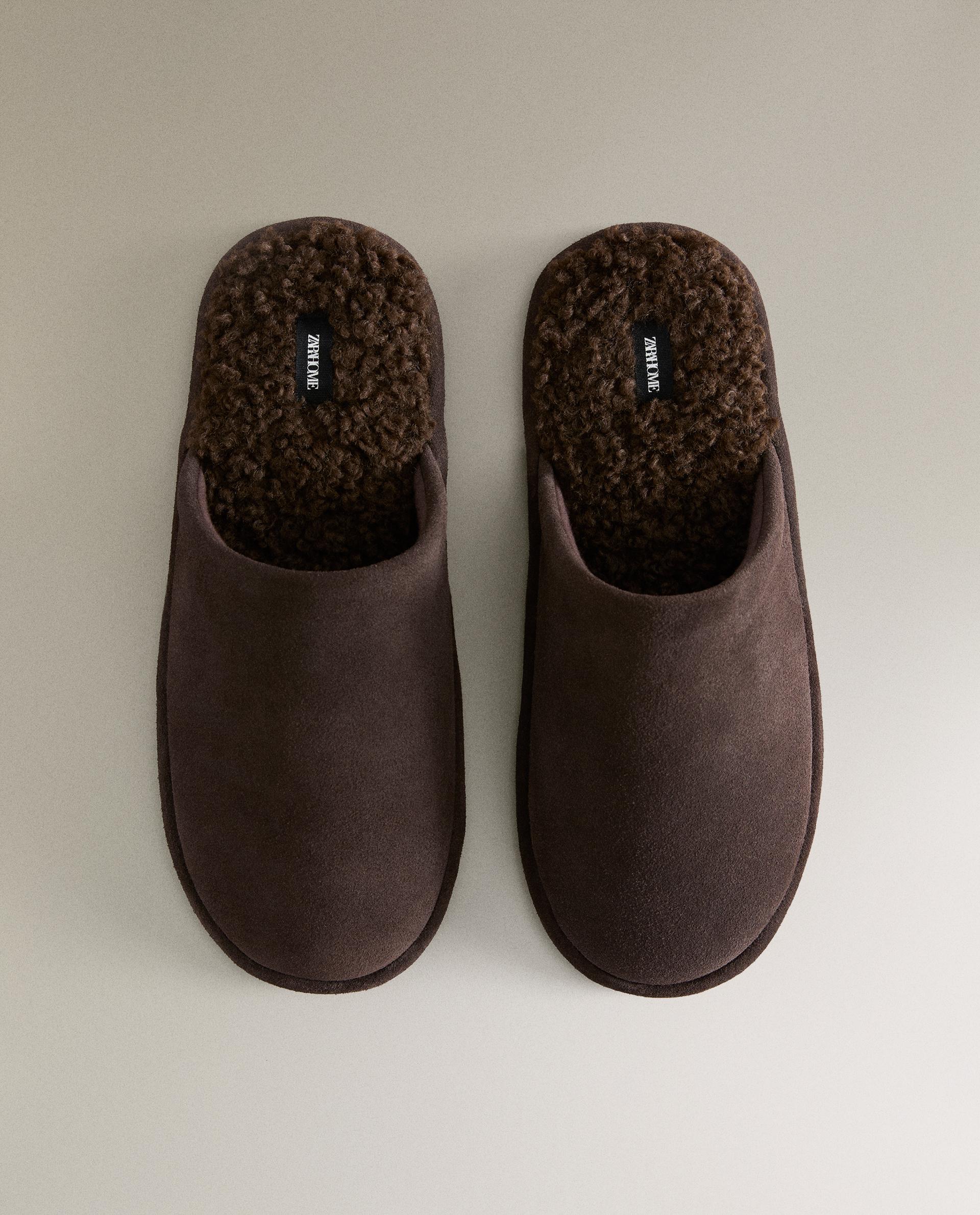 Leather home slippers store