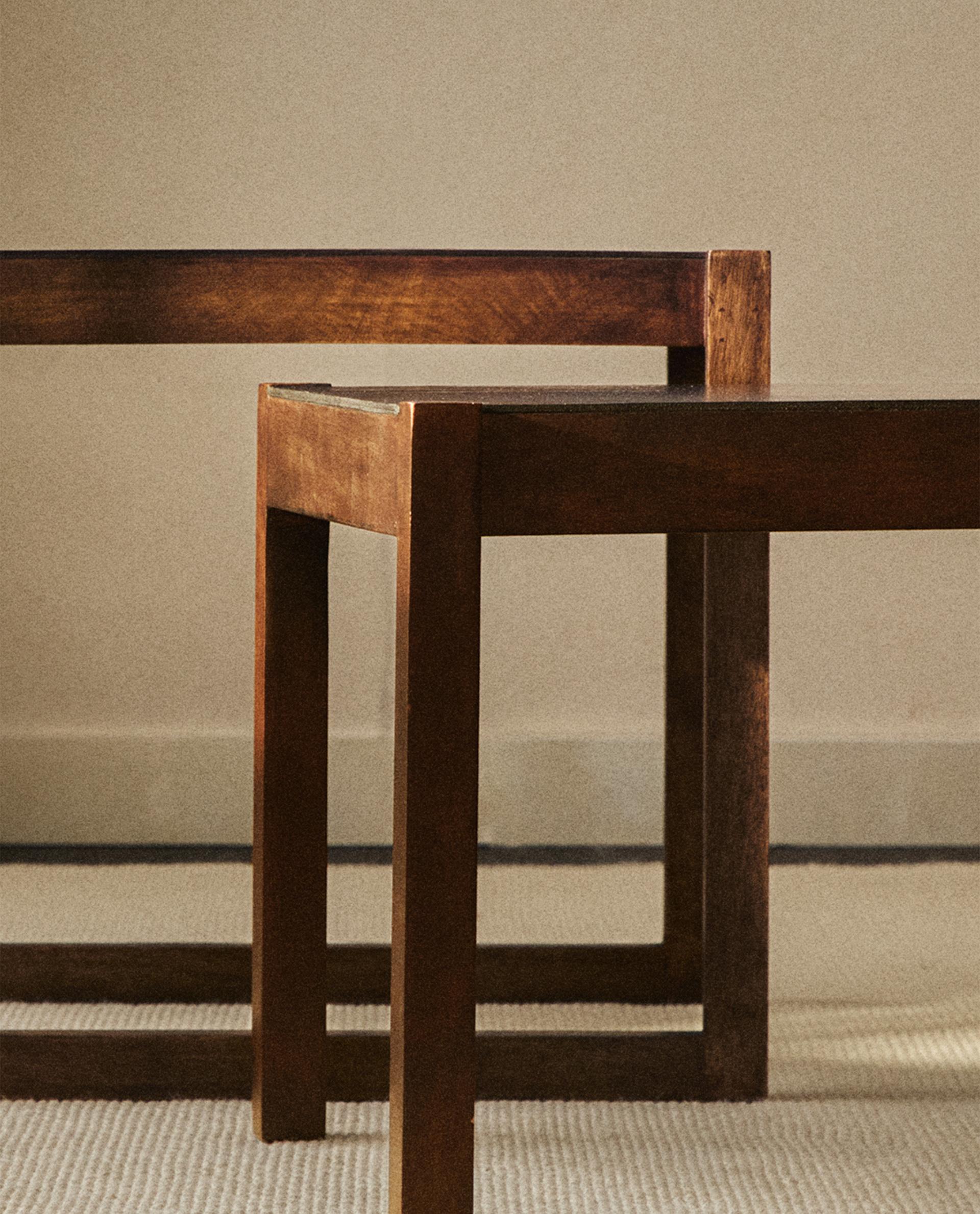 WOODEN LEATHER TABLES | Zara Home United States of America