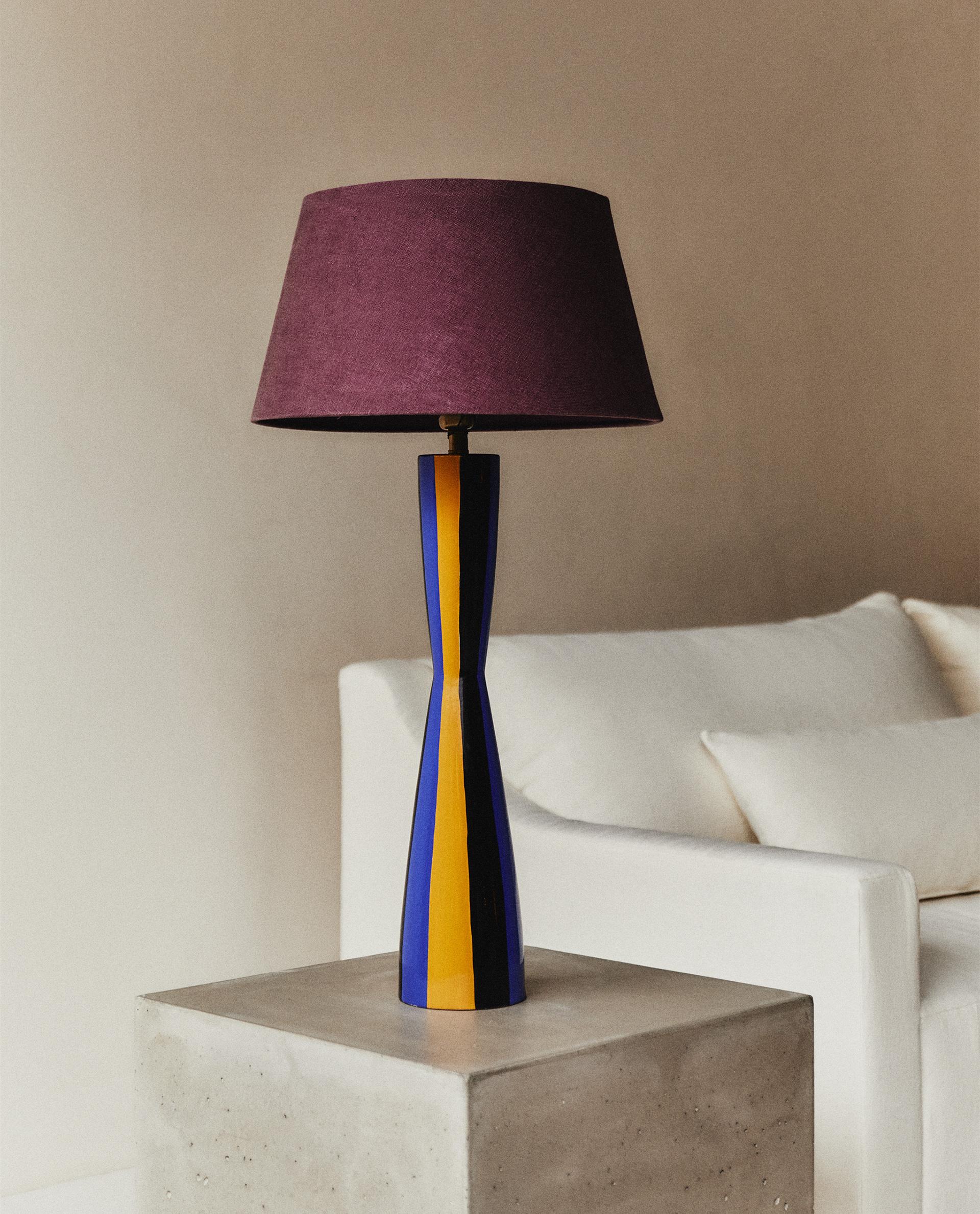 TABLE LAMP WITH STRIPED BASE X COLLAGERIE | Zara Home United Kingdom