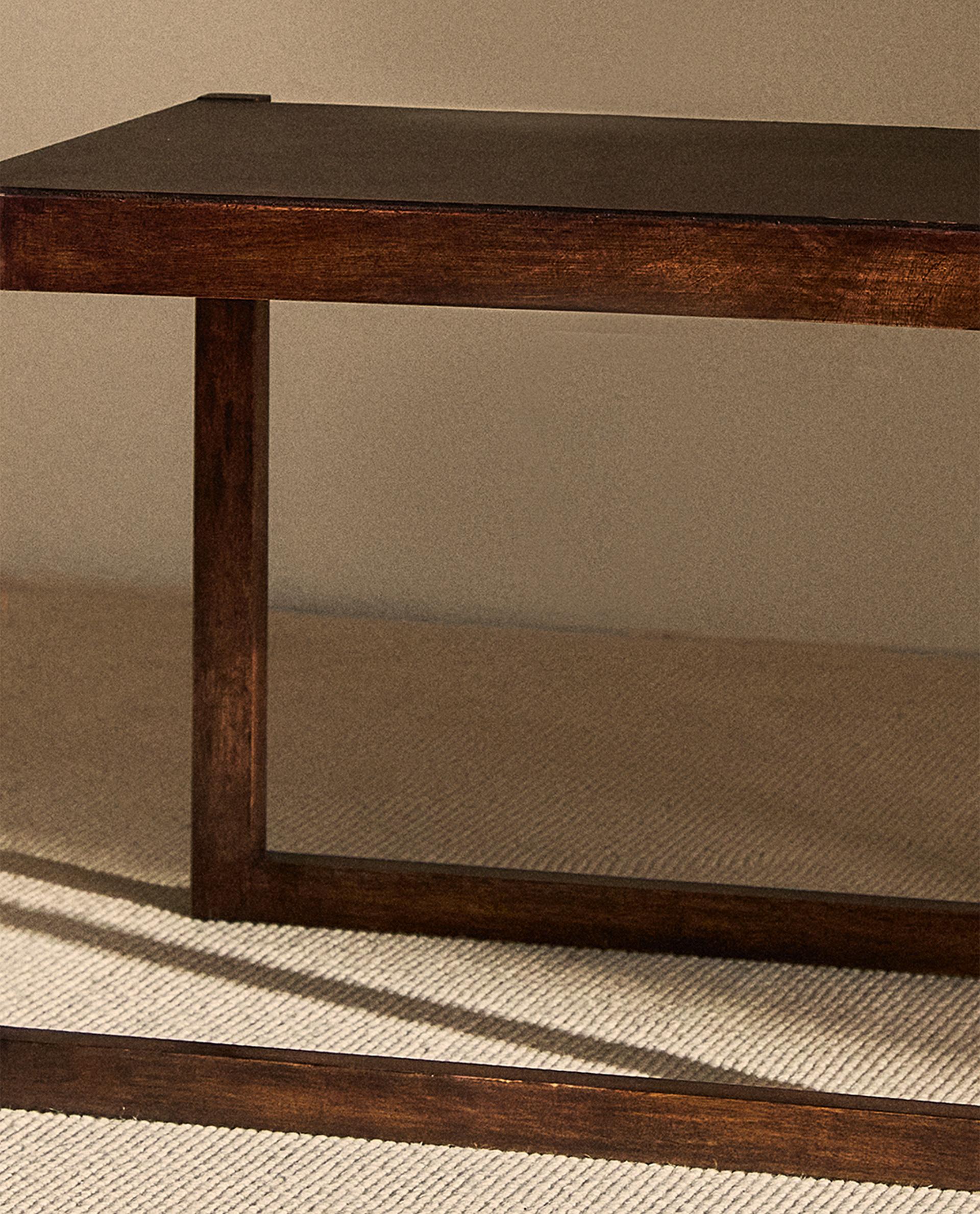 TABLE D’APPOINT BOIS CUIR GRAND FORMAT | Zara Home Monaco