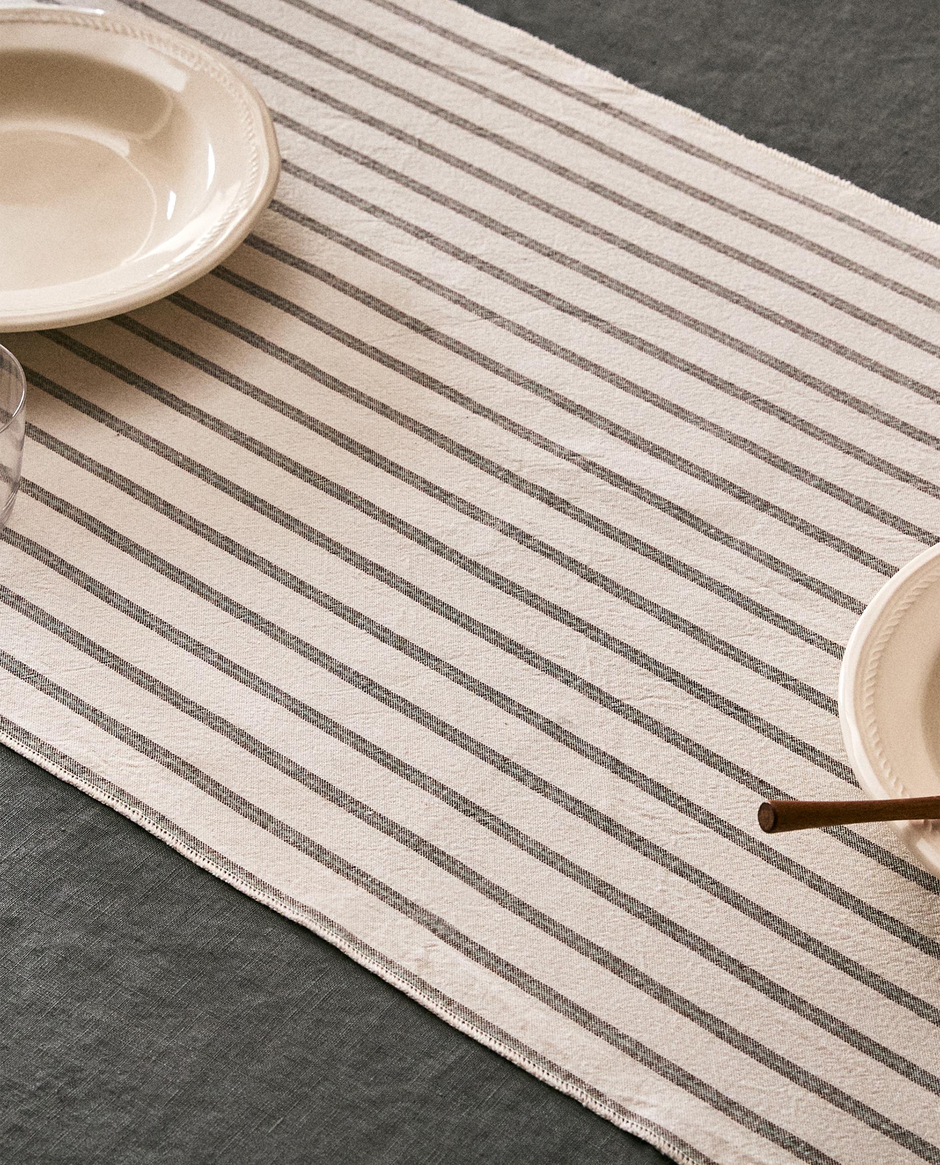 DYED THREAD STRIPED TABLE RUNNER - Table runners - KITCHEN & DINING ...