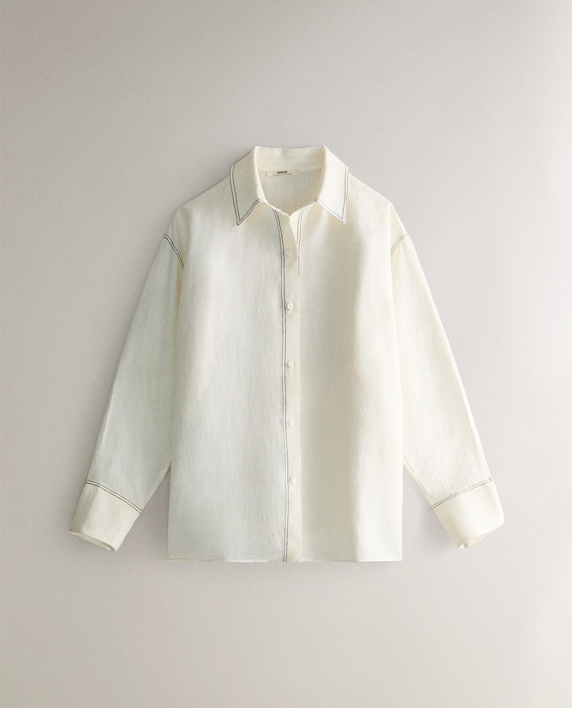 قميص كتان بغرزة راجعة | Zara Home Bahrain