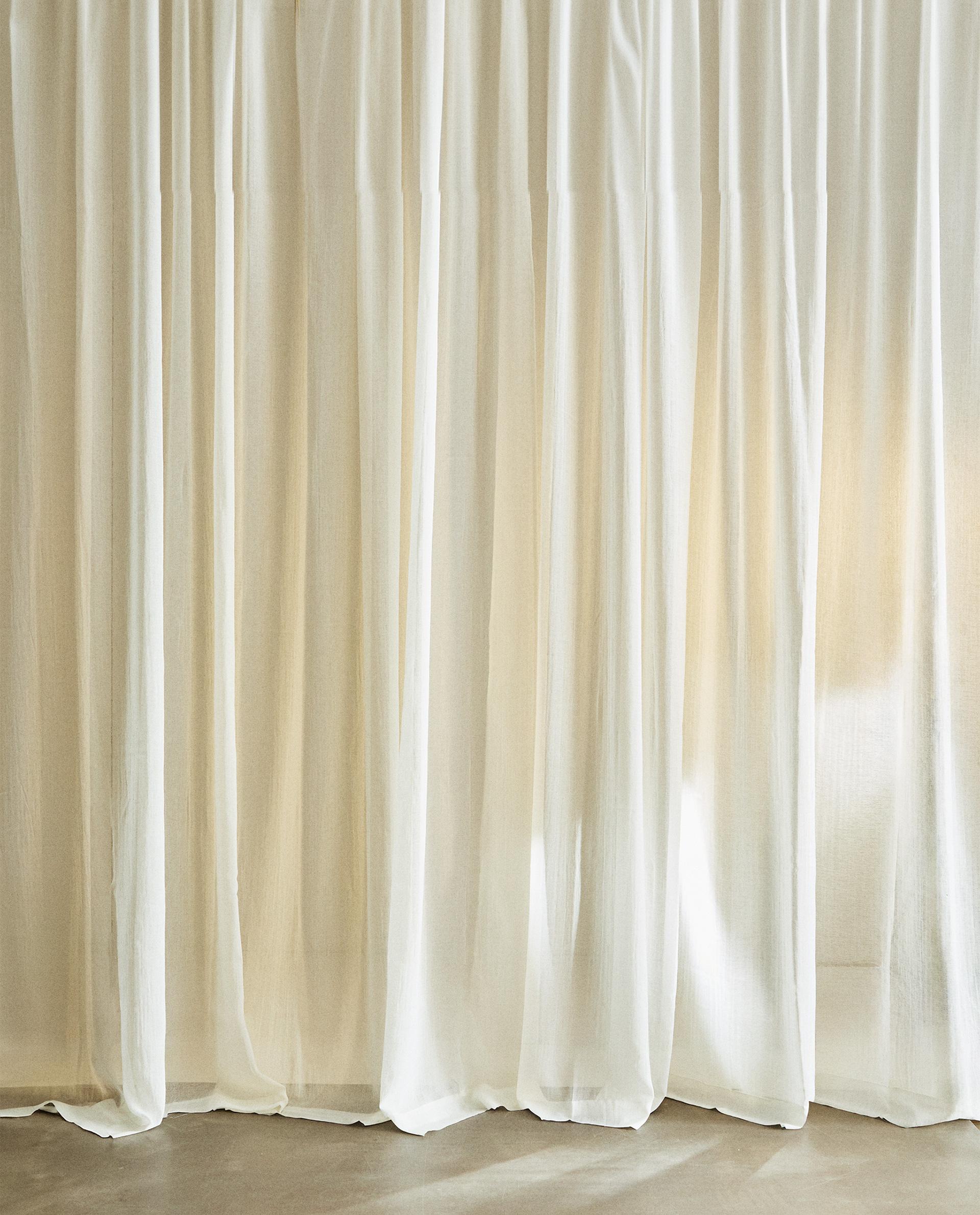 LOW OPACITY DOUBLE-WIDTH SHEER CURTAIN | Zara Home United States of America