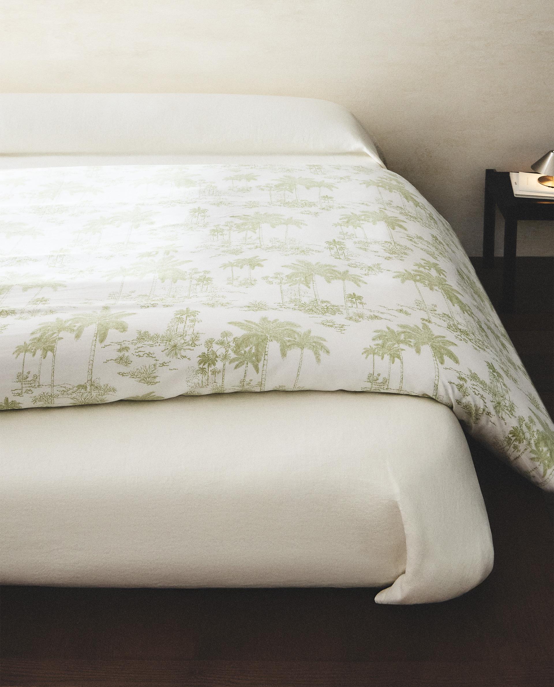 TOILE DE JOUY PALM TREE SATEEN DUVET COVER | Zara Home Saudi Arabia