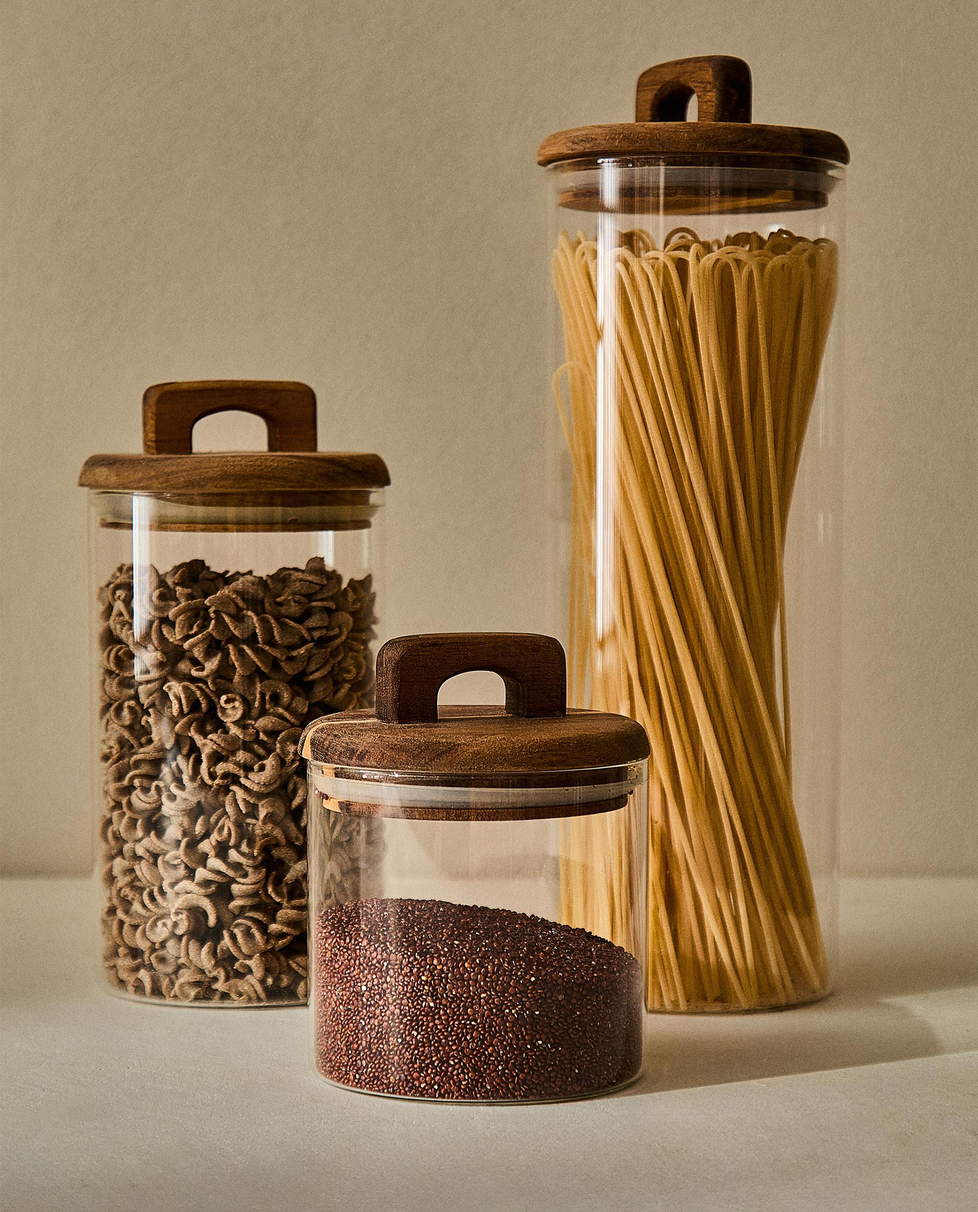 BOROSILICATE GLASS AND WOOD STORAGE JAR | Zara Home Thailand