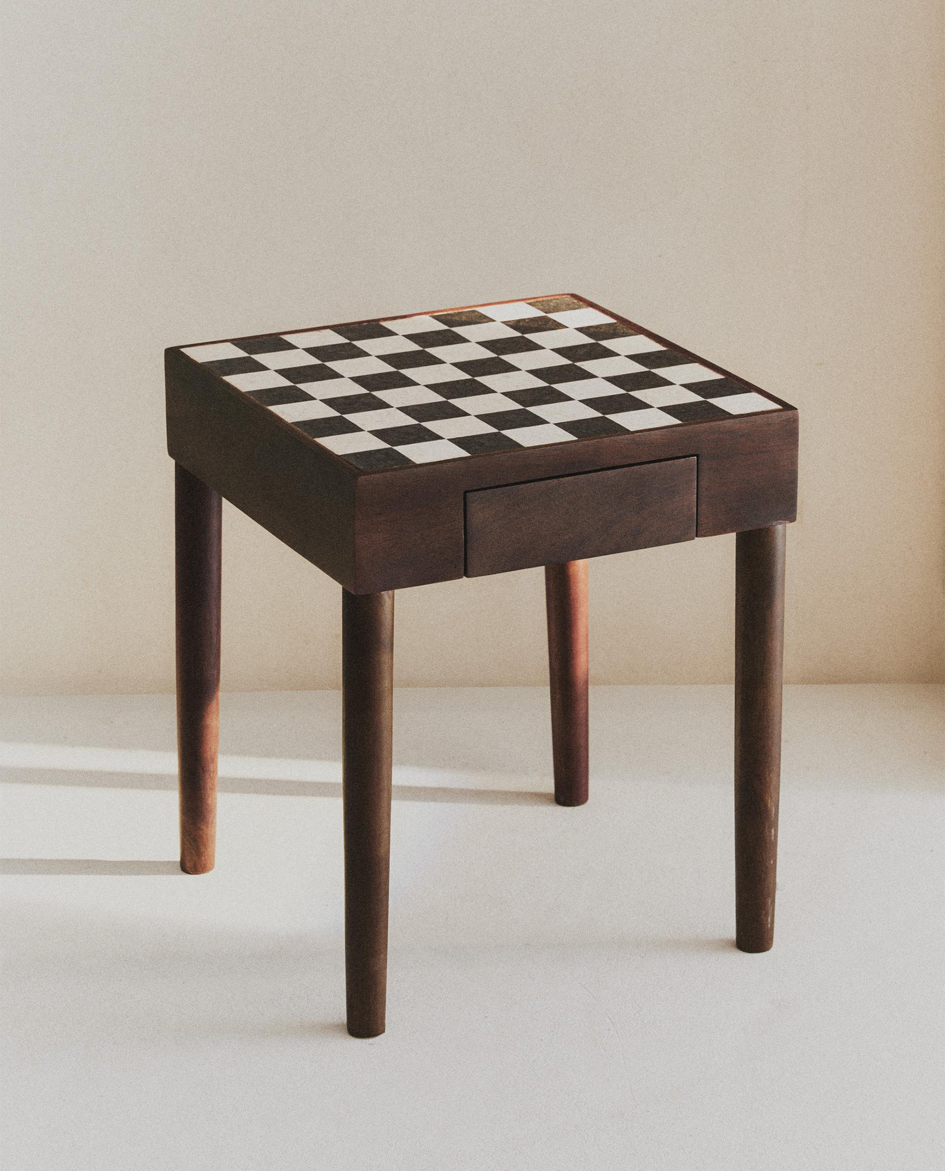 TEAK SIDE TABLE WITH MARBLE CHESS TOP | Zara Home Schweiz / Suisse ...