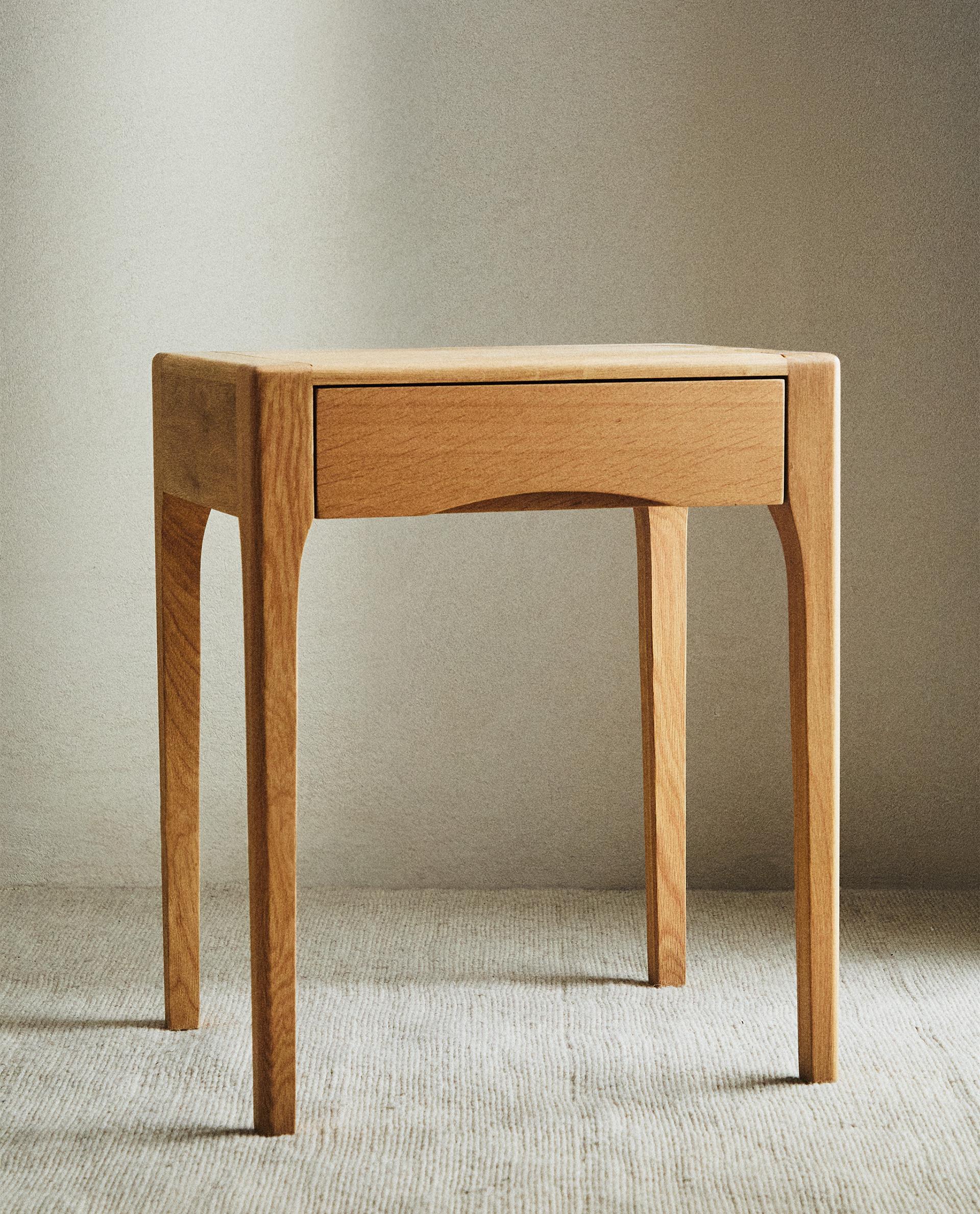 OAK BEDSIDE TABLE WITH DRAWER | Zara Home United Kingdom