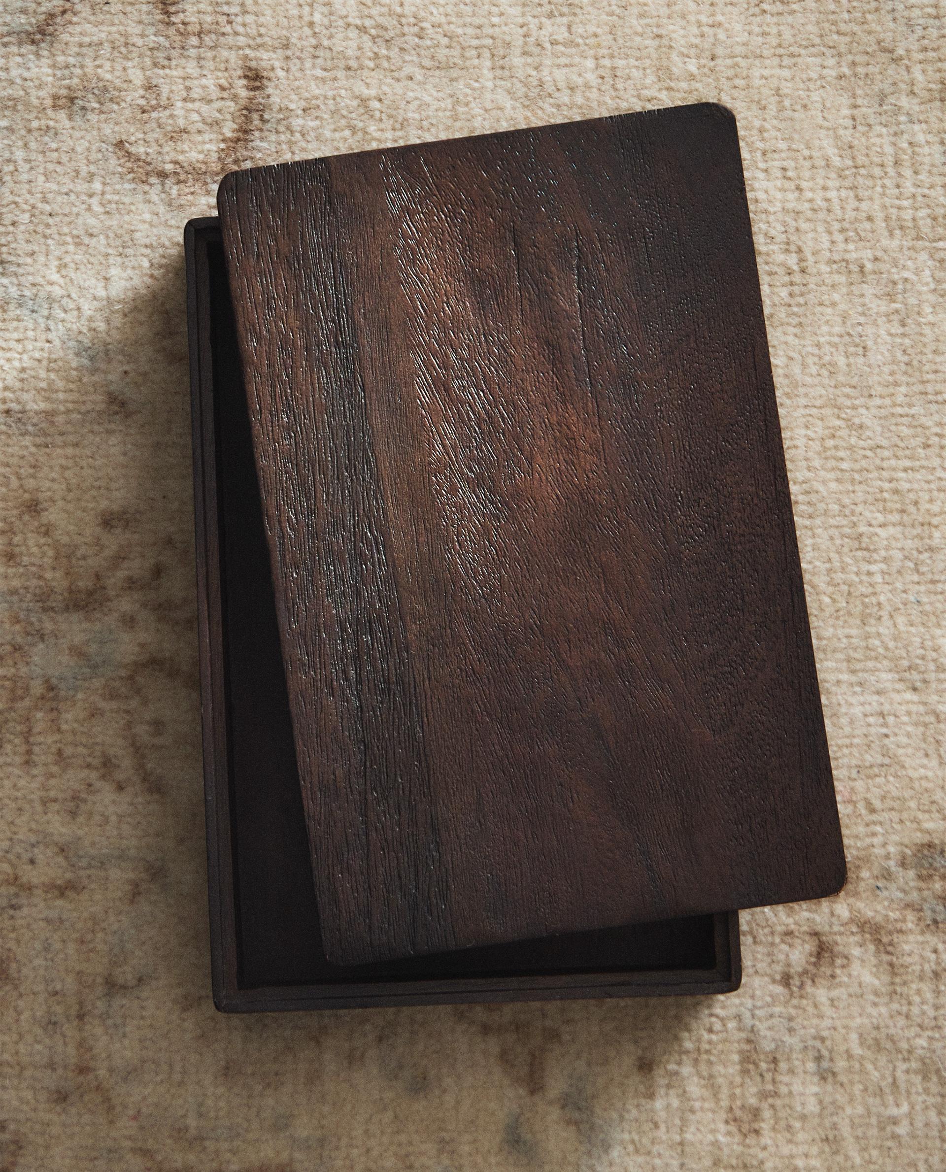 LARGE WOODEN BOX WITH LID | Zara Home Bahrain