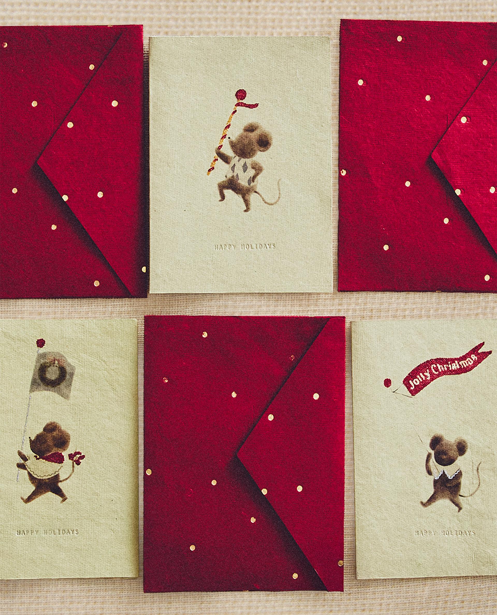 SET OF MOUSE CHRISTMAS CARDS (SET OF 6) | Zara Home SRBIJA / SERBIA