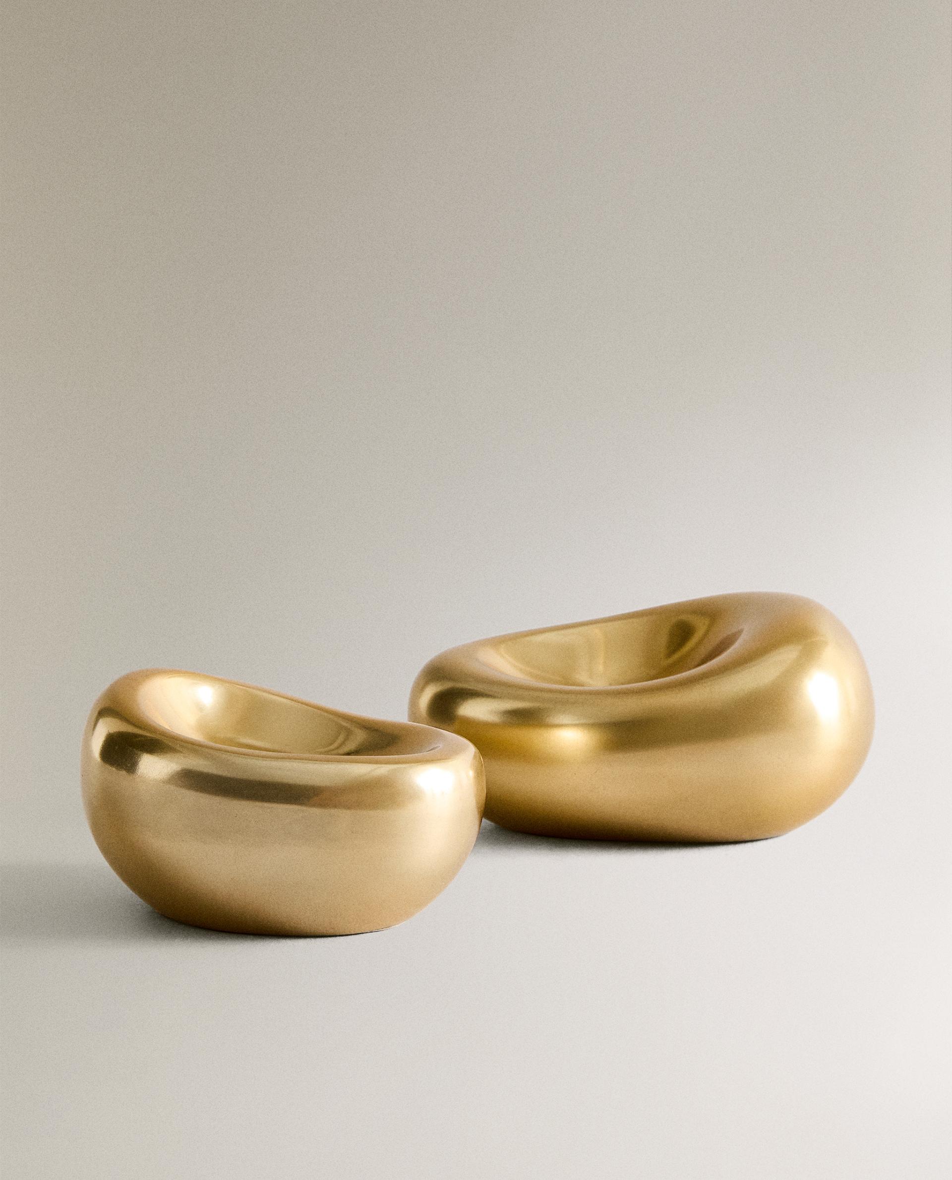 NANUSHKA PEBBLE-SHAPED ALUMINUM CANDLESTICK - CANDLESTICKS AND TEALIGHT ...