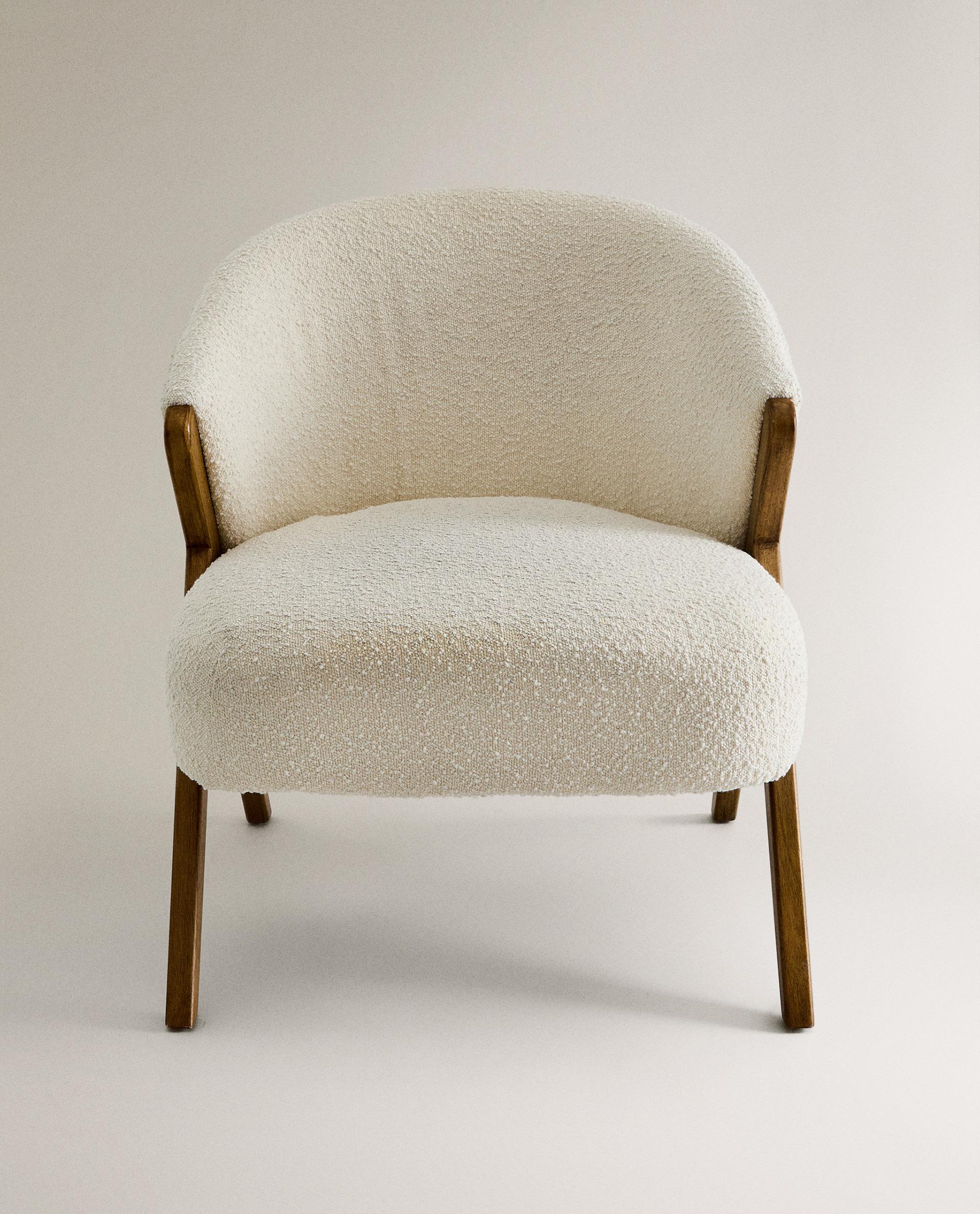 UPHOLSTERED BOUCLÉ ACCENT CHAIR | Zara Home Malta