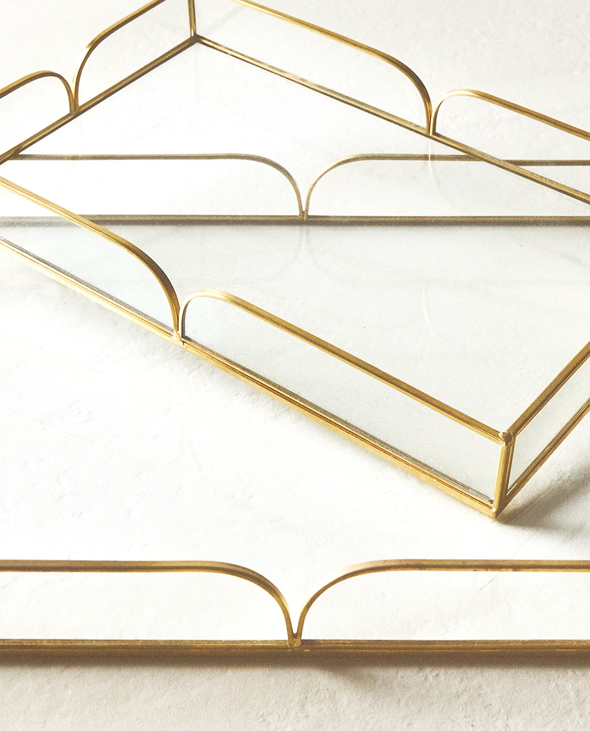 GLASS AND METAL TRAY | Zara Home United States of America