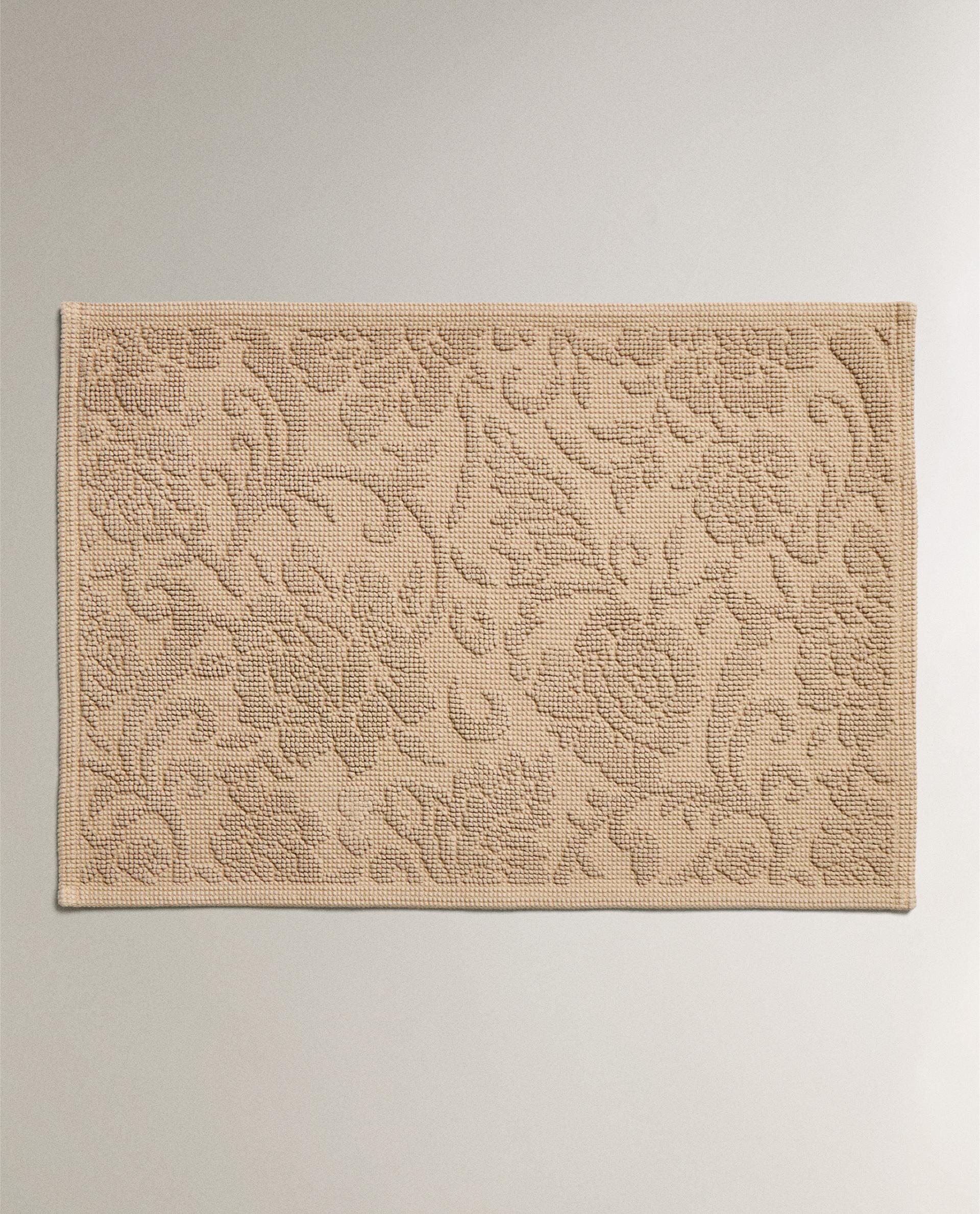 FLORAL JACQUARD BATH MAT | Zara Home Κύπρος / Cyprus